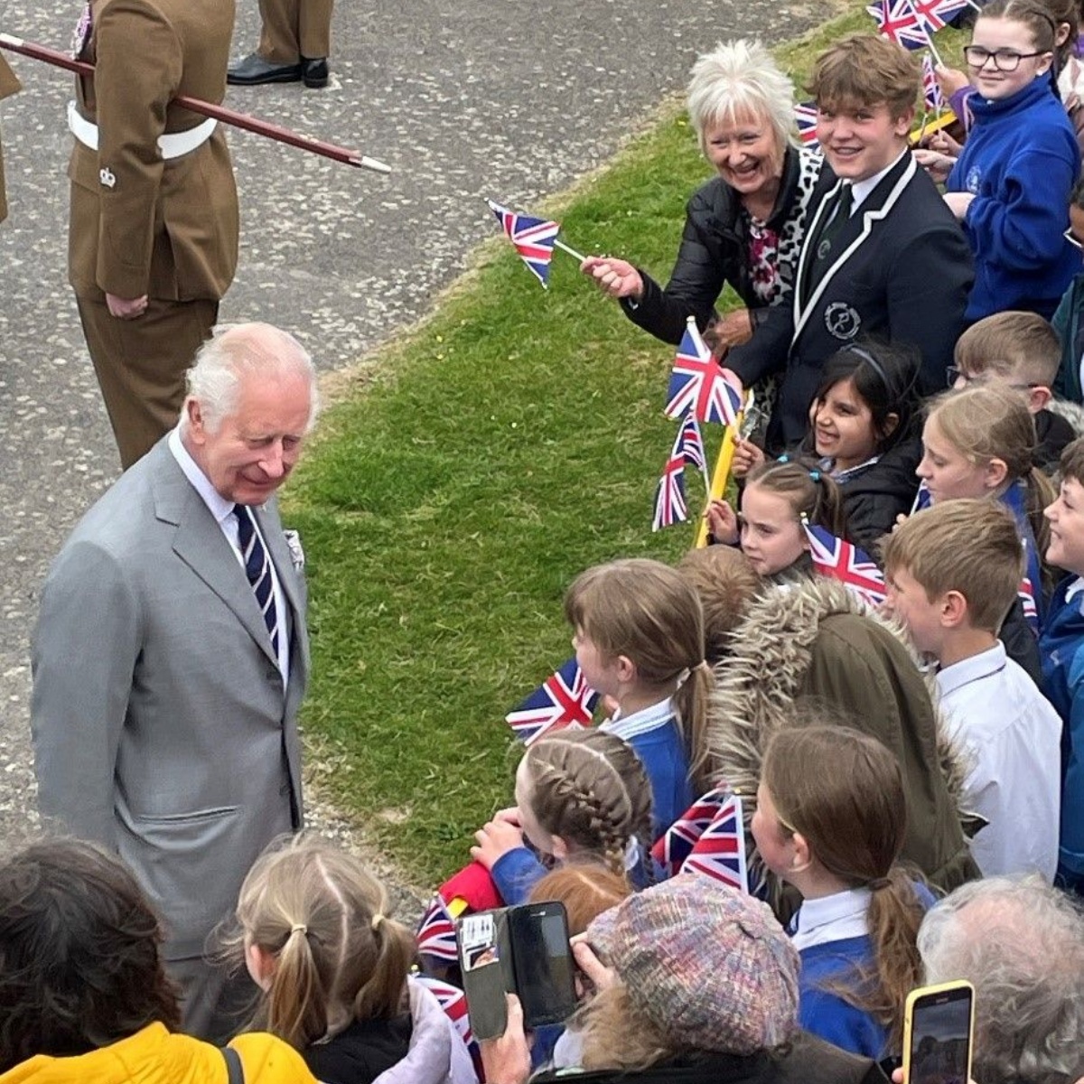 Danebury School - King visits Middle Wallop