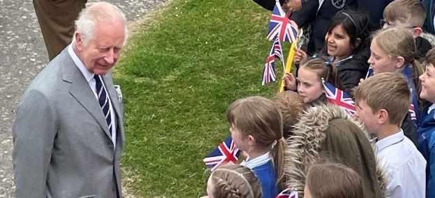 Danebury School - King visits Middle Wallop